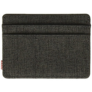 Herschel mens Charlie Rfid Card Case Wallet, black crosshatch, One Size US