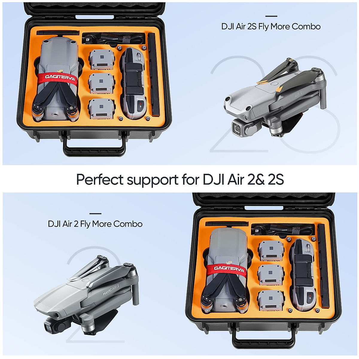 GAGITERVR Hard Carrying Case for DJI Air 2S / Mavic Air 2 Drone and More Accessories, Waterproof and Anti-drop All-round Protection(Not Include Drones and Accessories)