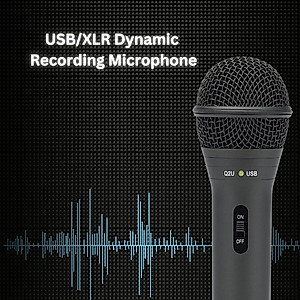 Samson Q2U Black Handheld Dynamic USB Microphone Bundle with Boom Arm and Pop Filter (3 Items)