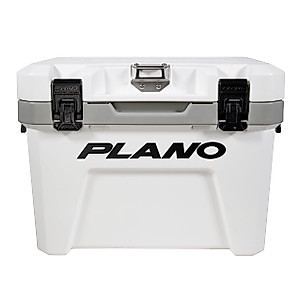 Plano Frost 21-Quart Hard Cooler, Includes Dry Basket, Small, White and Black, Durable, Insulated Ice Chest for Camping, Fishing, and Tailgating