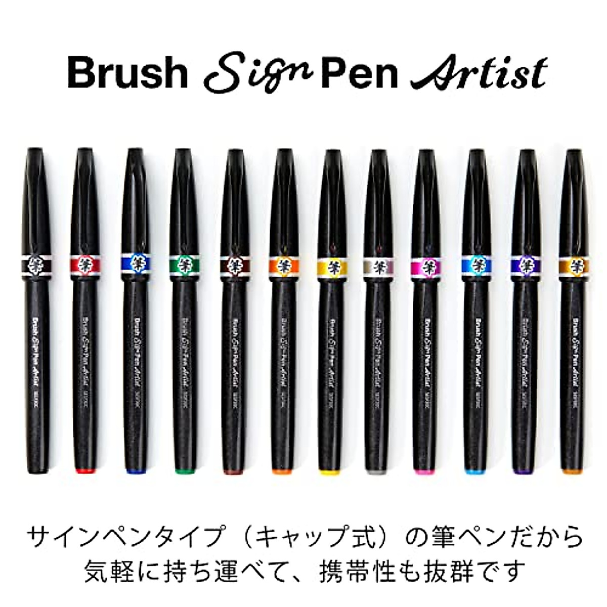 Pentel AMZ-SESF30C-12 Blush Sign Pen Artist Brush Pen, Set of 12 Colors