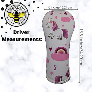 Pink Unicorns Driver 460cc Club Headcover Handmade by BeeJos