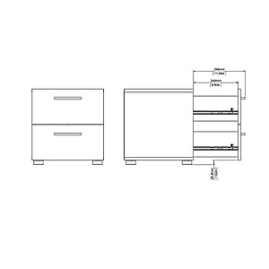 Tvilum 2 Drawer Bedroom Nightstand Nighstand, 15.75 in x 15.85 in x 16.65 in, Black