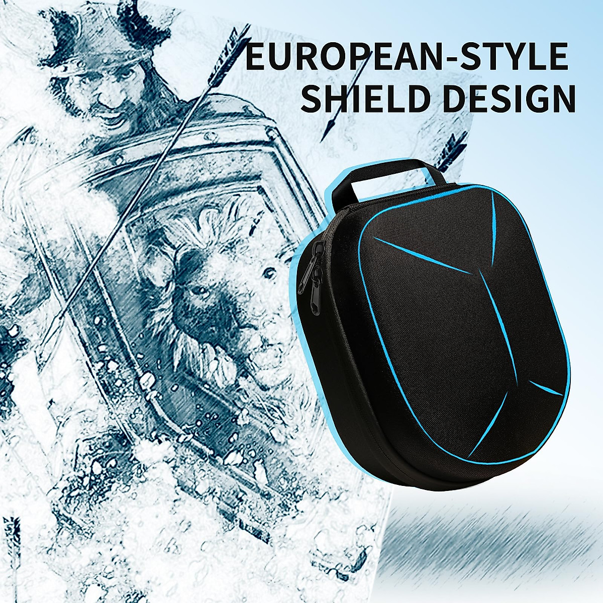 BnLnHOGVR Compact Hard Carrying Case for Meta Quest 3S/Quest 3 VR Headset Lightweight and Portable Protection, Travel Case Storage VR Gaming Headset and Touch Controller Accessories