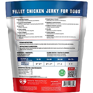 Chicken Jerky Dog Treats 1.5 Lb - Human Grade Pet Snacks & Grain Free Meat - All Natural High Protein Dried Strips - Best Chews for Training Small & Large Dogs - Bulk Soft Pack Made for USA