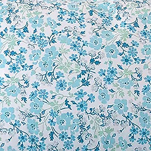 Laura Ashley Home - Percale Collection - 6-Piece Percale Weave Sheet Set - 100% Cotton Bedding - Cool, Crisp, and Breathable, Queen, Jaynie Winter Green