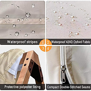 Patio Swing Cover A-Frame Swing Covers Waterproof 3 Seat UV Resistant Weather Protector for Outdoor Courtyard Patio Furniture 72x67x55 Inch Beige