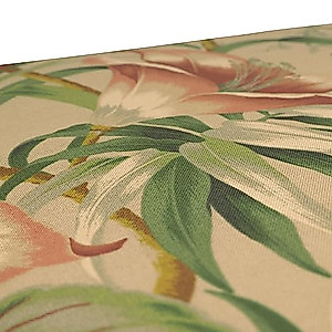 Pillow Perfect Tropic Floral Outdoor Throw Accent Pillow Plush Fill, Weather, and Fade Resistant, 2 Count (Pack of 1), TAN