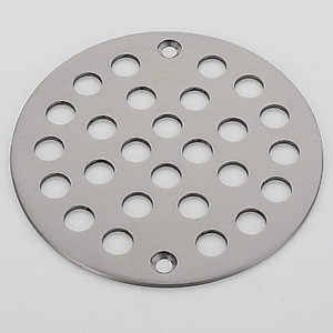 VOURUNA 4-Inch Screw-in Shower Drainer Cover Replacement Floor Strainer Floor Drain Brushed Nickel