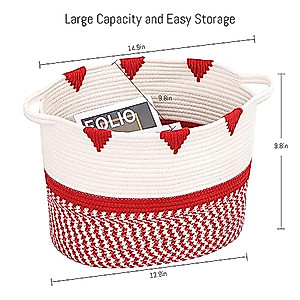 Red heart storage basket, cotton rope storage, Snack Storage, Book Storage, Clothes Storage, Dirty Laundry Basket