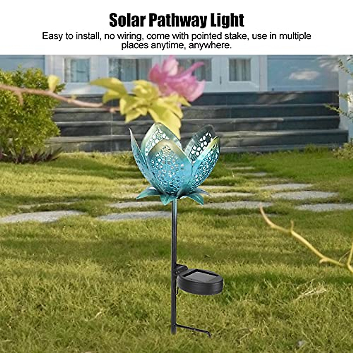 Solar Pathway Light, Outdoor Solar Lamp Solar Garden Light Energy Saving and Long Service Time Durable and Rain‑Proof for Garden for Home