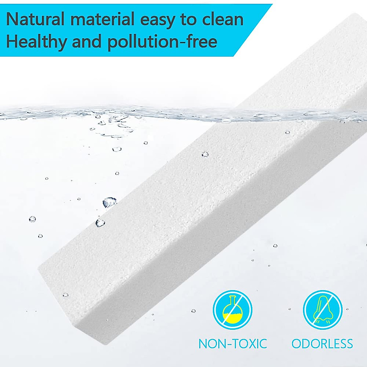 4TH Pumice Stone for Toilet Bowl Cleaning,Powerfully Remove Stubborn Stains： Limescale,Hard Water Ring,Calcium Buildup,Iron,Rust