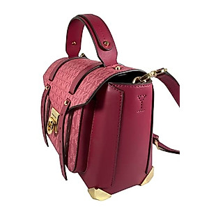 Michael Kors Berry Multi Manhattan Medium Top Handle School Leather Satchel