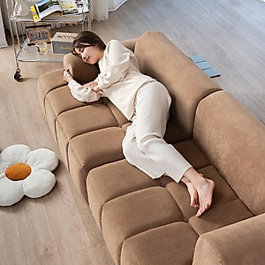 N&V Foam Sofa, Made with All Foam, Great for Livingroon and Bedroom (Brown)