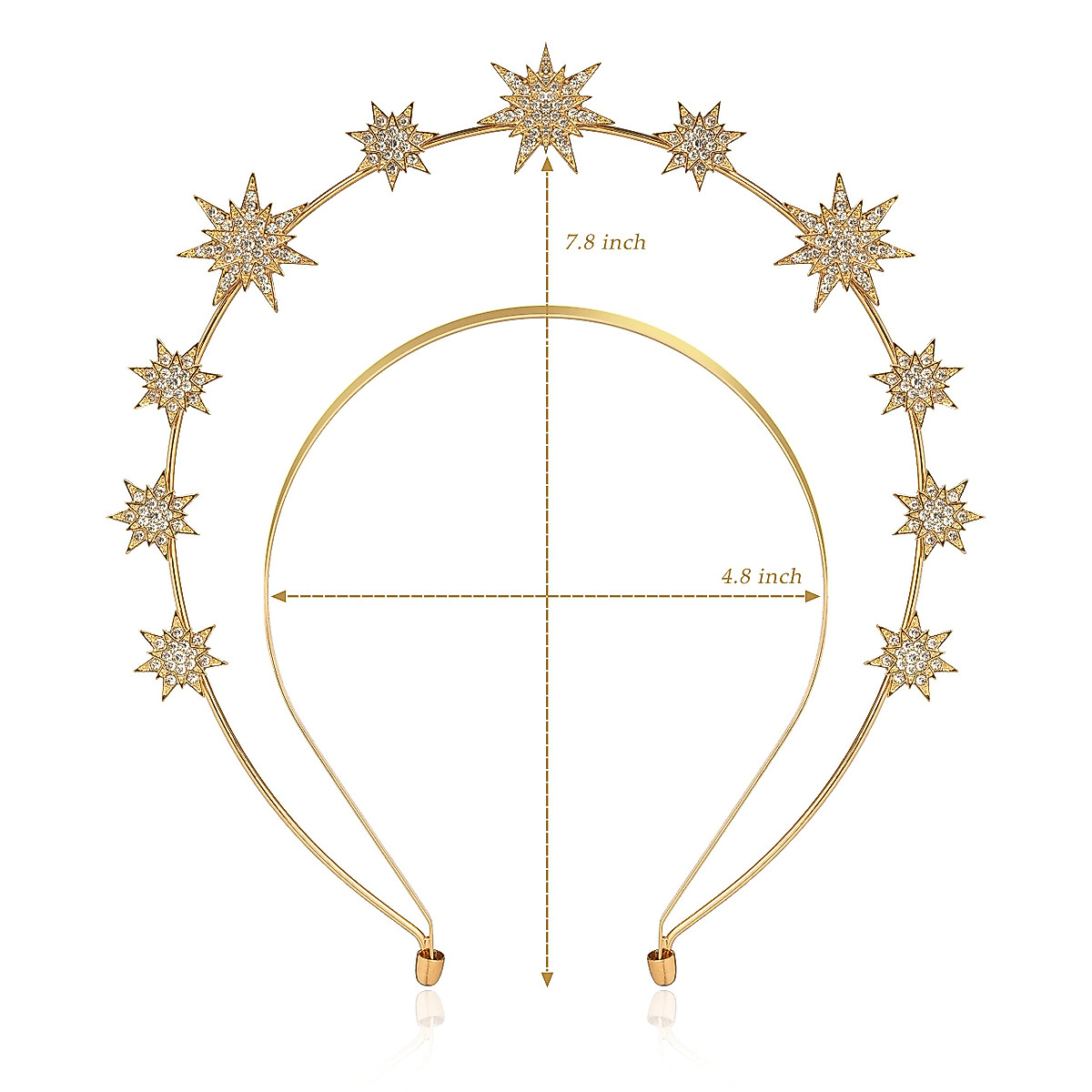 Halo Crown Stars Headband Star Crown Boho Wedding Bridal Prom Tiara