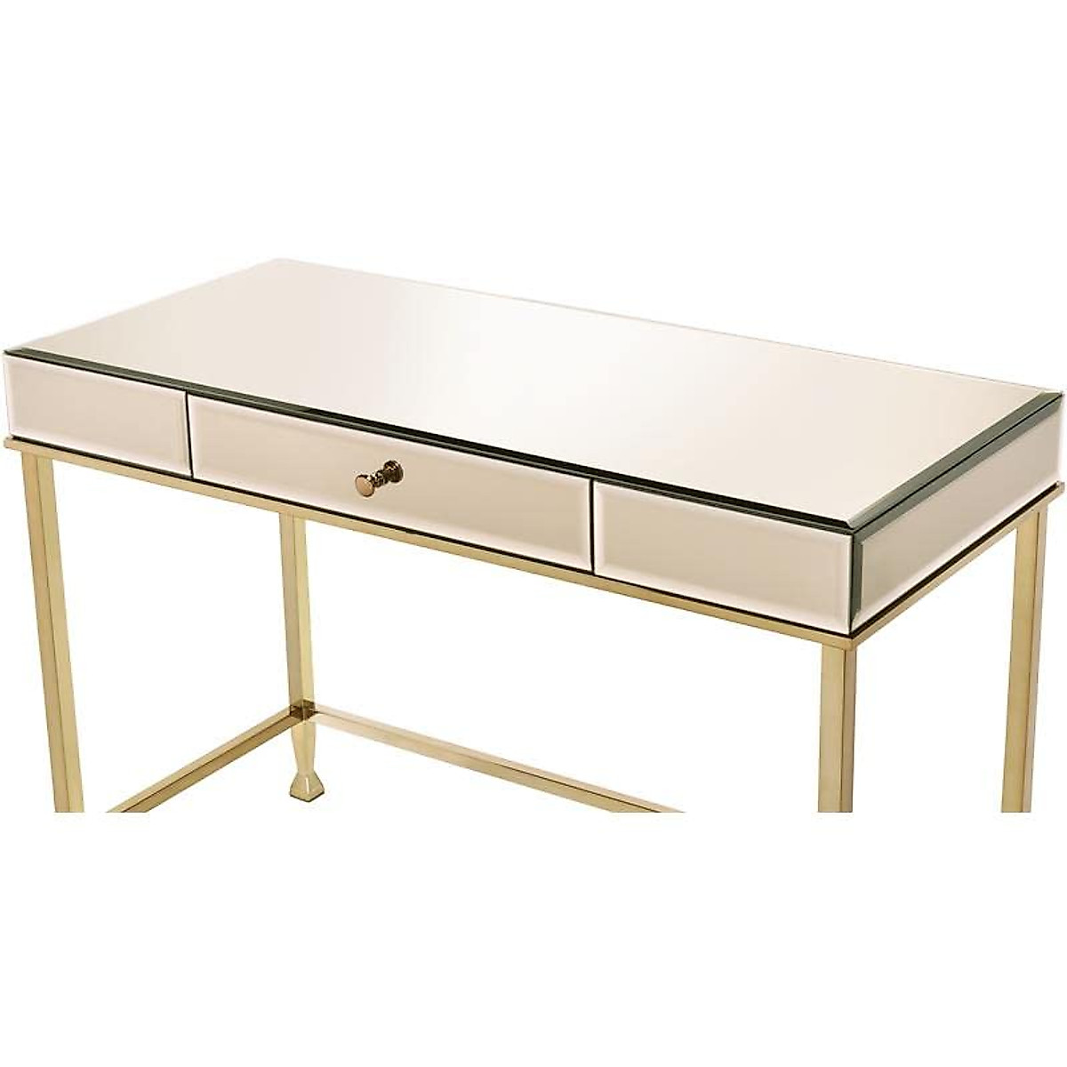 Acme Furniture Canine Writing Desk, Smoky Mirroed and Champagne Finish