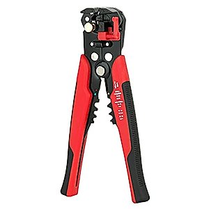 5 in 1 Self-Adjusting Wire Stripper Cutter, Wire Crimping Tool Wire Pliers for Wire Stripping, Cutting, Crimping 10-24 AWG (0.2-6.0mm²) (Red)