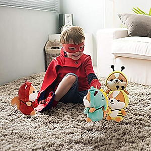 DENTRUN Squirrel Stuffed Animals, Cute Plush Doll Play Toys for Kids Girls Boys Adults Birthday Xmas Gift, 9.84/13.78/17.72 Inches, Christmas Elk, Yellow Bee, Green Dinosaur