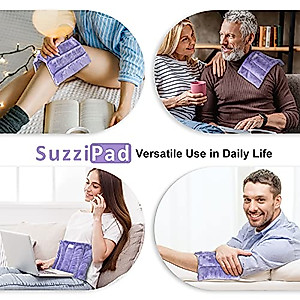 SuzziPad Heating pad Microwavable, 8 x 12" Reusable Heat Pads for Pain Relief, Moist Heating Pads for Cramps, Muscle Ache, Joints, Back Pain, Neck, Shoulder, Warmer Heat Pack (Purple)