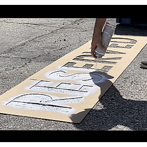 APS 12" RESERVED Parking Stencil for Parking Lot | Reserved Stencil for Parking Lot Pavement Markings | Reserved Parking Lot Stencils for Painting | Made in USA w/Recycled Reusable Cardboard