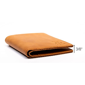 Fables & Folklore Bifold Leather Wallet for Men, Slim Design, RFID Protection, Cards and Cash Section, Model: Steinbeck No. 1