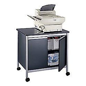 Safco Products Deluxe Machine Stand 1872BL, Holds up to 200 lbs., Inside Shelf Storage, Double Doors