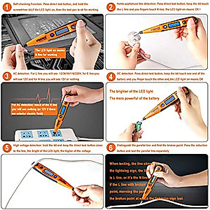 Finder Digital Voltage Tester Pen 12V-220V DC & AC Voltage Detector Intelligent Induction Electroprobe for Home Appliance Repairing and Detection