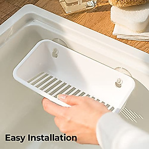 carrotez Sink Caddy Organizer, Sponge Holder, Suction Holder for Sponges, Soap, Scrubbers, Rust Resistant, Kitchen, Bathroom