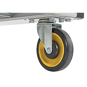 Vestil AFT-48-NM Aluminum Folding Platform Truck with Single Handle and 5" Non-Marking Polyurethane Casters, 600 lbs Capacity, 48" Length x 24" Width x 8-3/8" Height