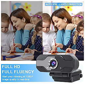 GreenYellow Webcam for PC, USB Camera with Microphone Plug Play Built-in Mic Full Ultra HD 1080P Web Camera Video Cam Video Calling Conferencing Streaming for Desktop/Computer/Mac/Laptop/MacBook