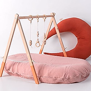 HHM Baby Lounger Cover Organic Cotton Removable Slipcover Fits Infant Lounger Pillow Soft Comfortable Newborn Padded Lounger Cover Floor Seat Cover for Boys and Girls (Purple)