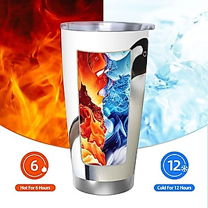 Penguin Tumbler with Lid and Straw 20oz Stainless Steel Car Cup for Hot and Cold Drinks, Double Wall Insulated Travel Coffee Mug Reusable Drink Thermos Cup Birthday Gifts