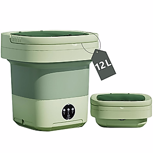 Portable Washing Machine 12L Foldable - Deep Cleaning with Blue Light Large Capacity 3 Modes Mini Washing Machine of Baby Clothes Small Clothes for Apartments Dormitories Camping RV Travel W25