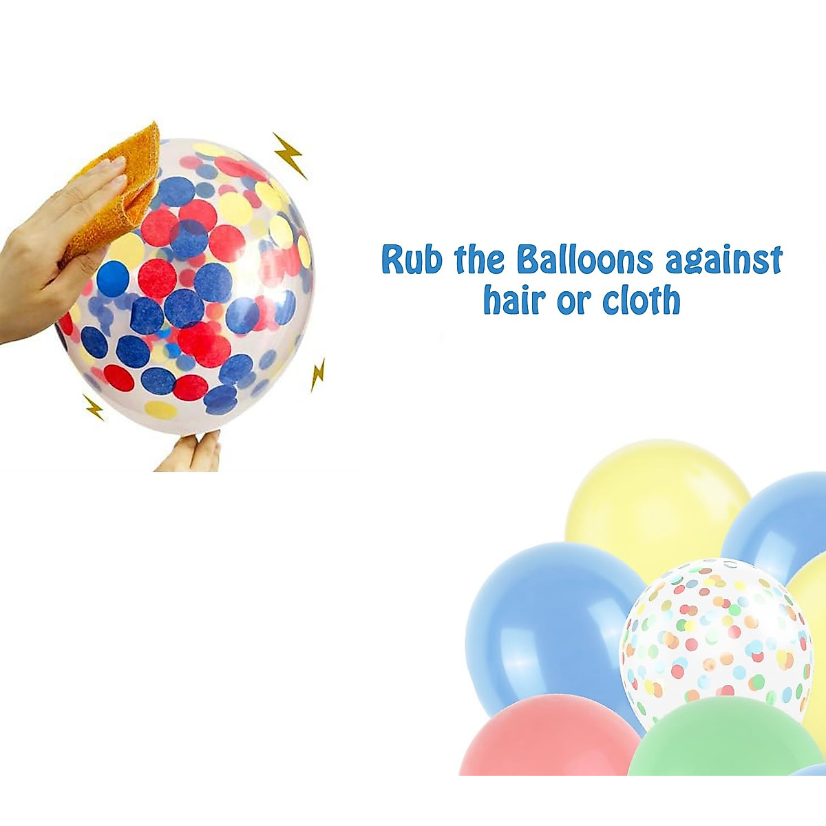 Red Yellow Blue Balloons, 60Pcs 12Inch Blue Yellow Red Green Balloon Colourful Confetti Balloon for Kids Birthday Baby Shower Wedding Party Decoration