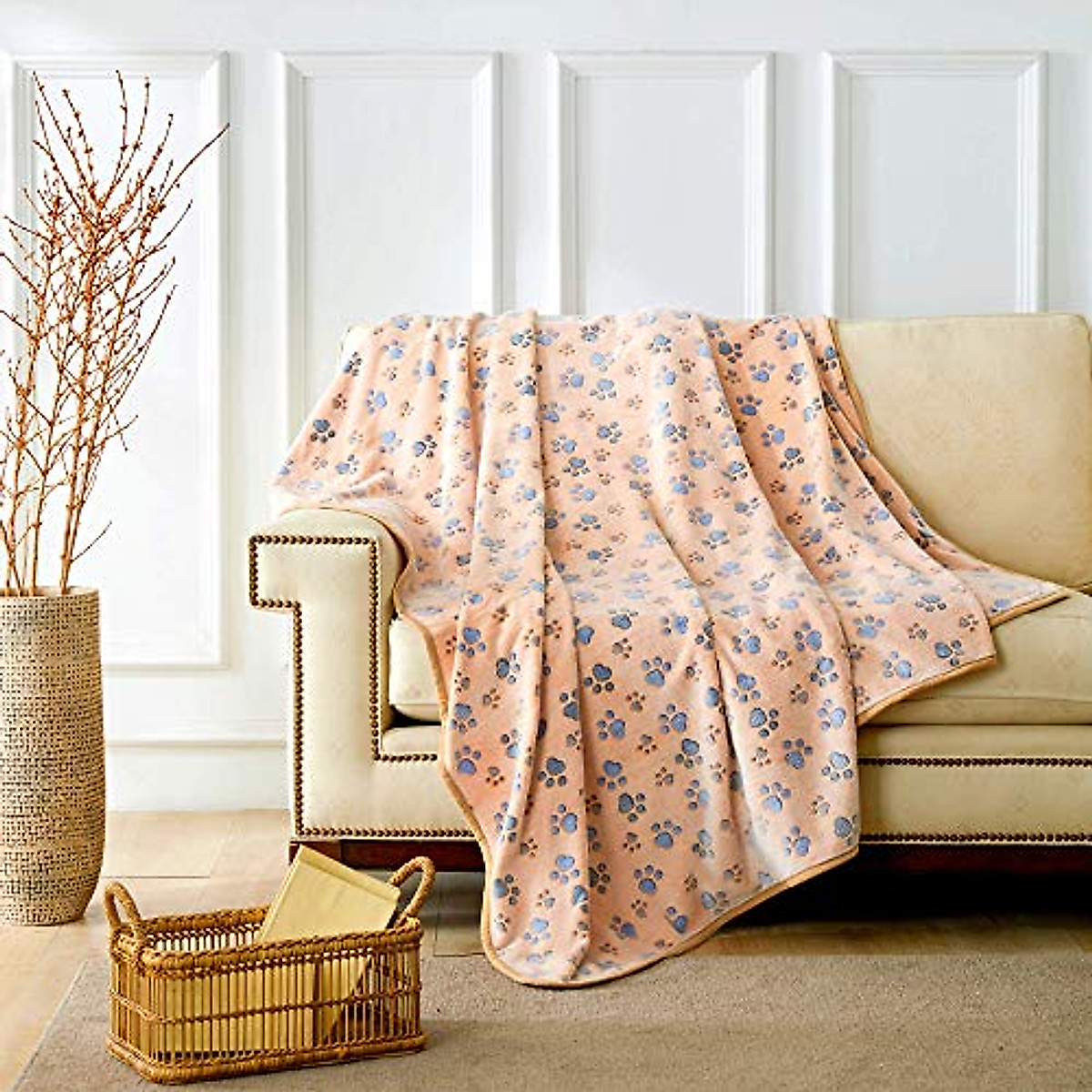 Allisandro Luxurious Dog Blanket, 350 GSM Super Fuzzy Microplush Fleece Pet Blankets for Small Medium Large Dogs and Cats, Brown, 40 x 32 Inches