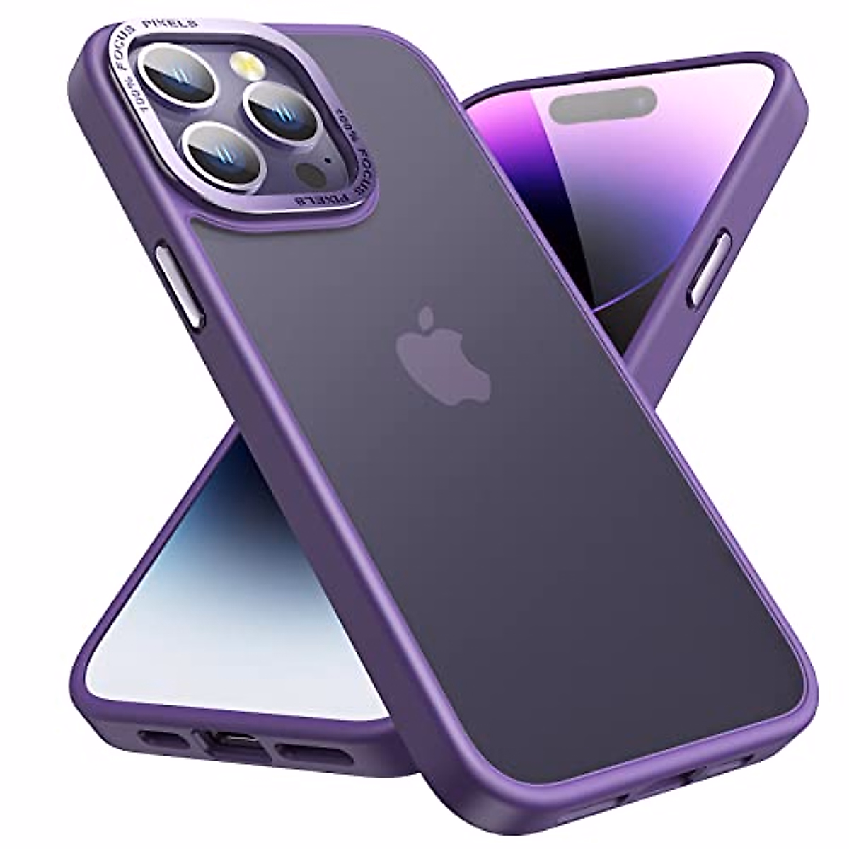 Dadanism iPhone 14 Pro Max Case - Military Grade Drop Protection, Skin-Friendly Matte-Coated Back, Advanced Camera Protection Ring, Anti-Scratch Anti-Fingerprint, Purple