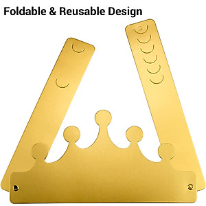 IFAMIO 25 Pieces Golden King Crowns Gold Foil Paper Party Crown Hat Cap Foldable Party Crowns for Birthday Celebration Baby Shower Photo Props New Year Wedding Anniversary