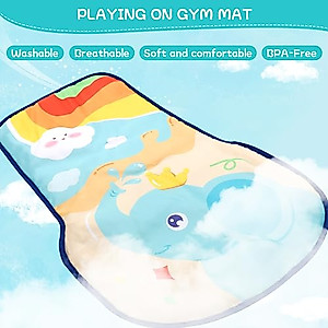 Baby Gym Play Mat Baby Walker, Pakoo Tummy Time Mat Piano Baby Playmat, Musical Activity Center Mat Play Mats as Birthday Christmas Gift for Babies and Toddlers
