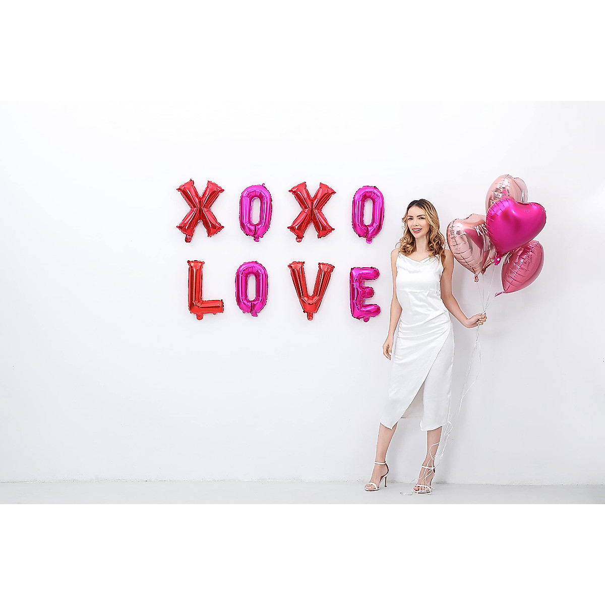 16 Inch XOXO LOVE Letters Pink Red Foil Balloons (XOXOLOVE)
