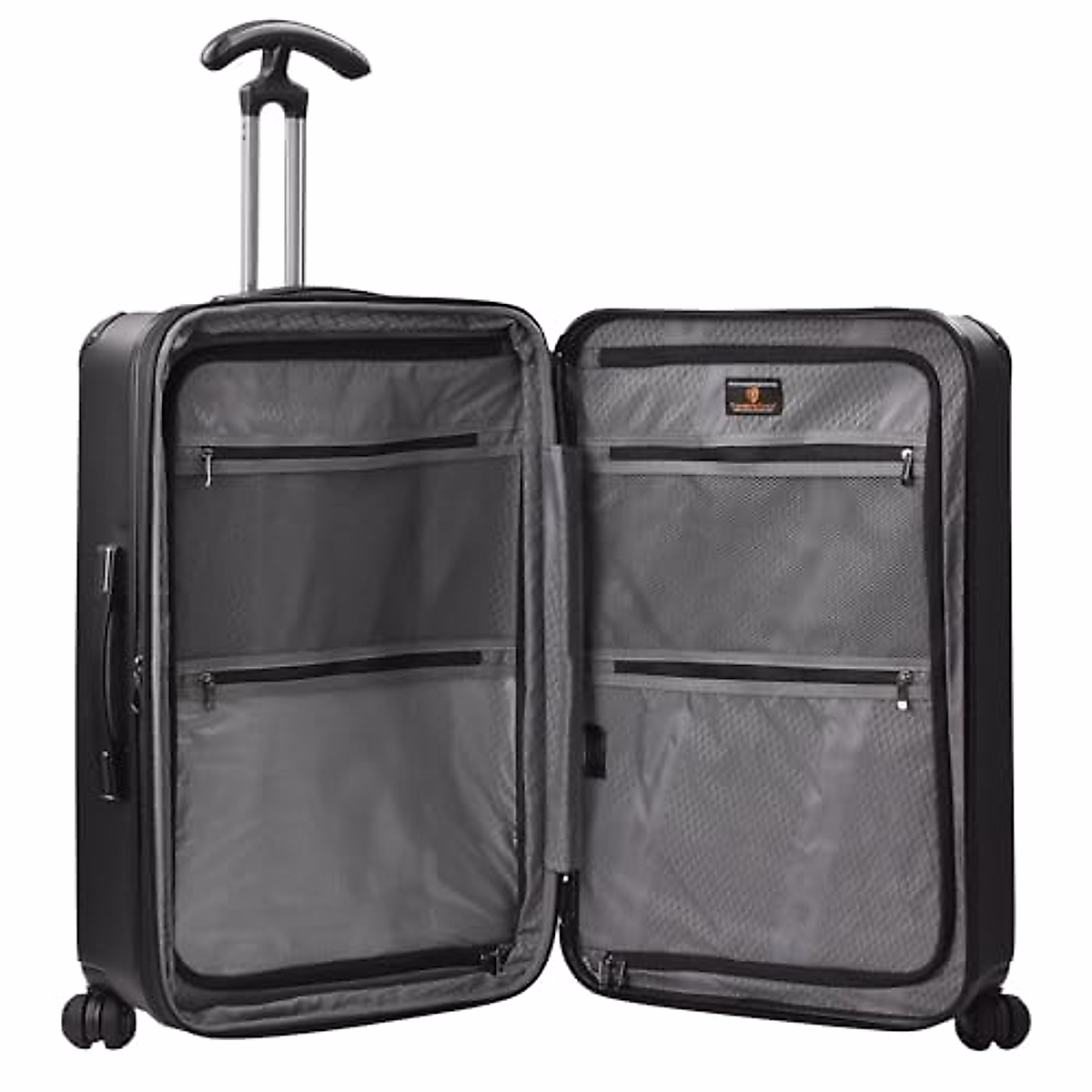 Traveler's Choice Silverwood Polycarbonate Hardside Expandable Spinner Luggage, Brushed Metal, Checked-Medium 26-Inch