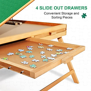 ALL4JIG 1000PCS Adjustable Jigsaw Puzzle Board with 4 Drawers & Cover| 3-Tilting-Angle Jigsaw Wooden Puzzle Table for Adults| 21'' X 29" Puzzle Easel|Portable Puzzle Table with Legs