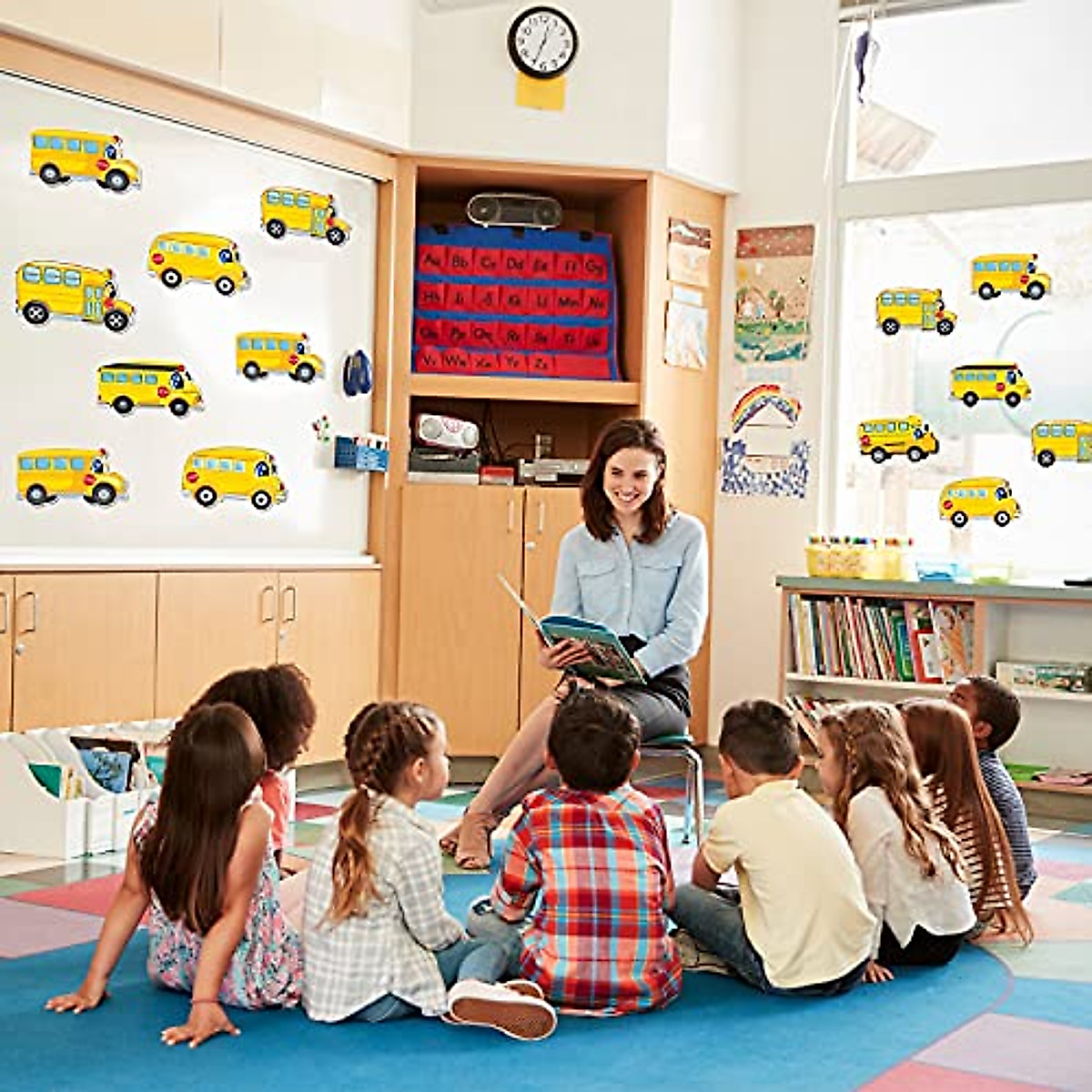 Colorful School Bus Cut-Outs for Classroom & Events | 45 Pieces