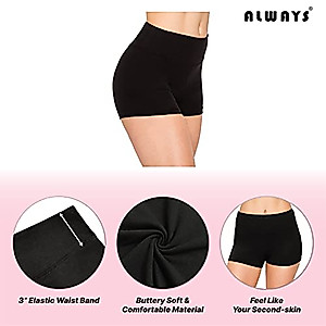 ALWAYS Women Workout Yoga Shorts - Premium Buttery Soft Solid Stretch Cheerleader Running Dance Volleyball Short Pants Black Petite X-Small