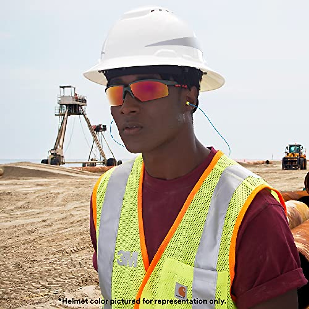 SecureFit Hard Hat SecureFit H-813SFV-UV, Pink, Vented Full Brim Style Safety Helmet with Uvicator Sensor, 4-Point Pressure Diffusion Ratchet Suspension, ANSI Z87.1