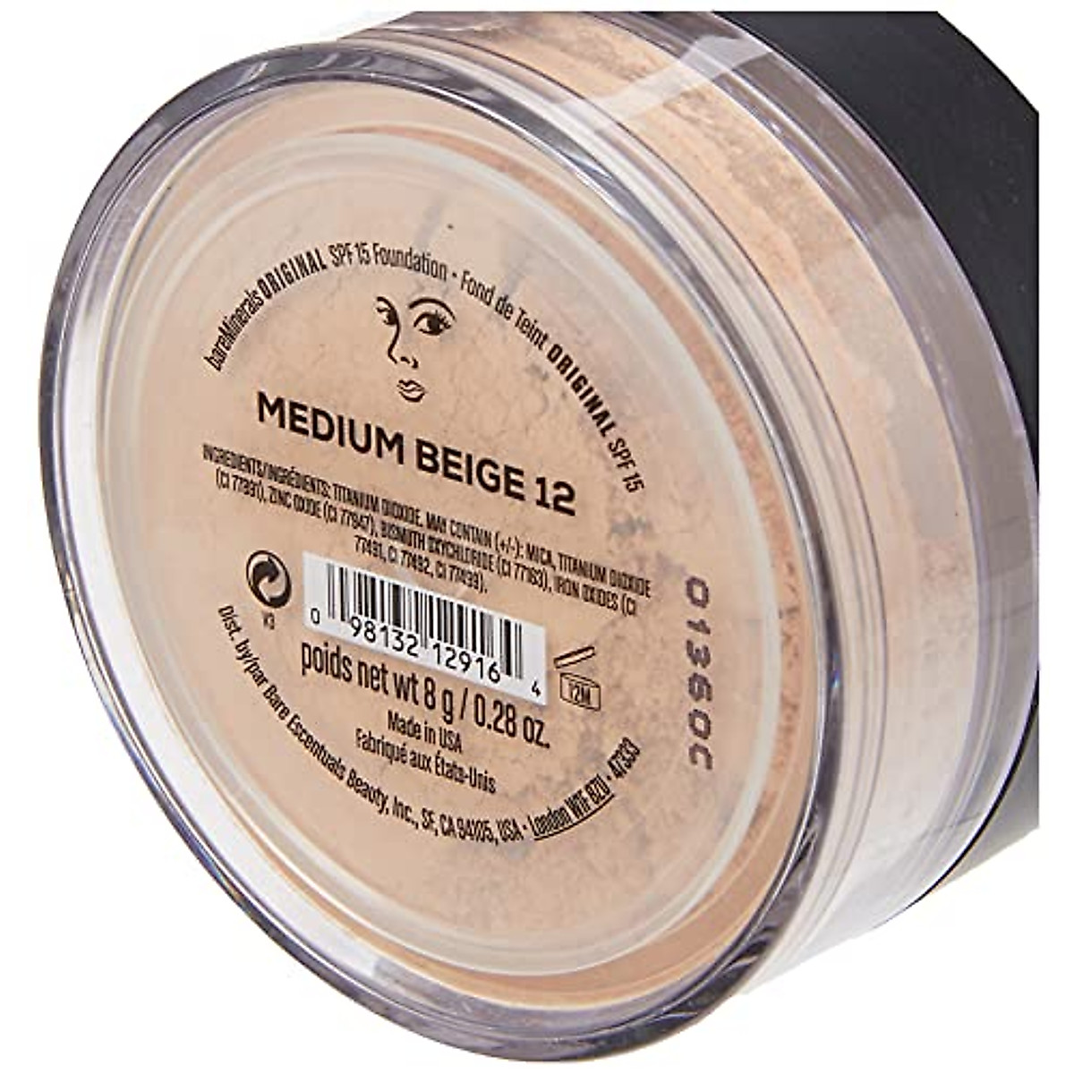 bareMinerals ORIGINAL SPF 15 Foundation with Click, Lock, Go Sifter - Medium Beige (7476)