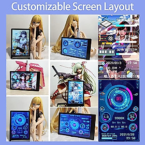 GOWENIC 3.5in Mini IPS Screen, Portable USB C AIDA64 CPU RAM Data Monitor Computer Temperature Display PC Sensor Panel Display, 360° Rotation, Only Support for Windows System