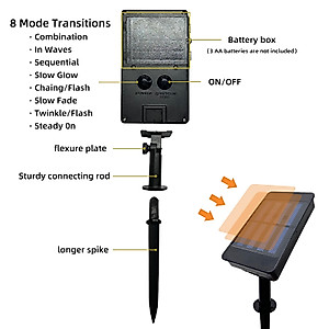 IJG 2 Pack Solar Rope Lights Outdoor Lights, 8 Modes and Timer Clear Tube Each 33ft 100 LED Fairy String Lights for Garden Yard Porch Tree Pool Patio Christmas Home Decoration Light