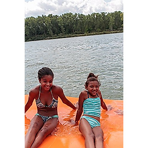 Rubber Dockie RD18OGT2 Floating Pad Foam Water Mat – 18 ft. x 6 ft., Green/Orange