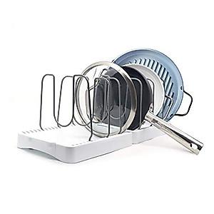 Grand Fusion Adjustable Kitchen Cabinet and Drawer Organizer, Clutter-Free Pantry Organization and Storage, Holds Pots, Pans, Lids, Cutting Boards, Trays and Sheets, Pack of 2