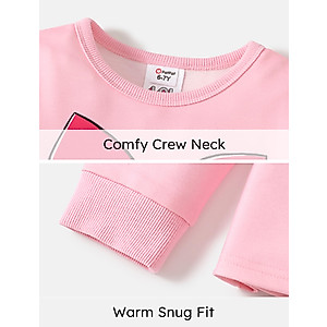 L.O.L. Surprise! Girls 2pcs Print Tee and Leopard Layered Skirt Set Casual Long Sleeve T-shirt and Cake Skirt Party Outfit Pink 5-6 Years